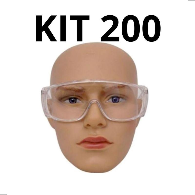 Kit 200 Óculos de Proteção Segurança EPI Sobrepor Anti Risco ...