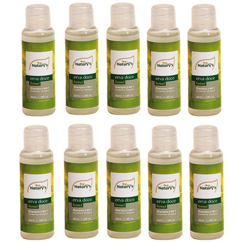 Kit 200 Shampoo 2 em 1 Erva Doce Frasco 35ml Naturys Hotel, Spa ...