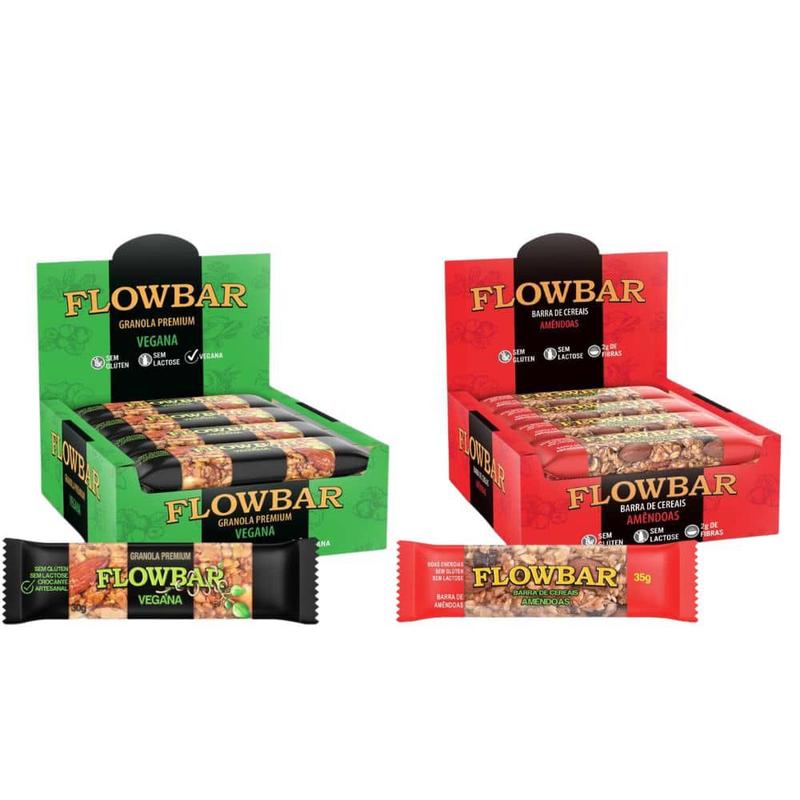Kit 24 Barrinhas Nuts Granola Veg / Cereais Amêndoas Flowbar - Barra de ...