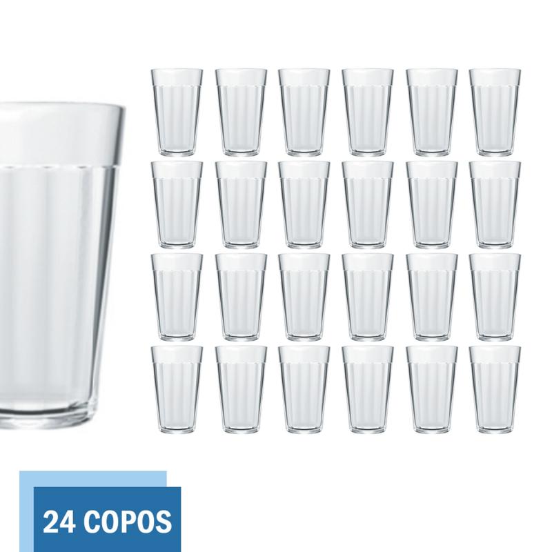 Kit 24 Copo Americano Vidro Long Drink 345ml Cristal Nadir - NADIR ...