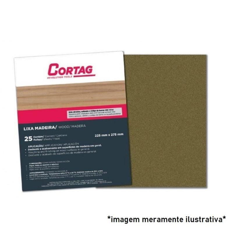 Kit 25 Un - Lixa Madeira Ma220 080 - Cortag - Lixa para Madeira ...