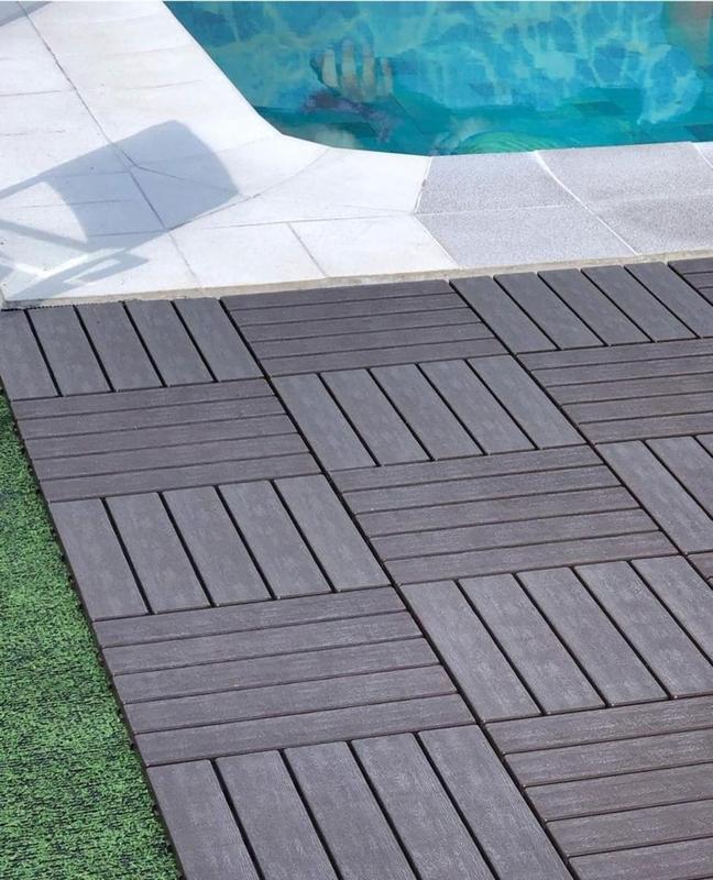 KIT 28 PEÇAS DECK TEXTURA MADEIRA PLÁSTICO 30x30 ÁREA EXTERNA E INTERNA ...