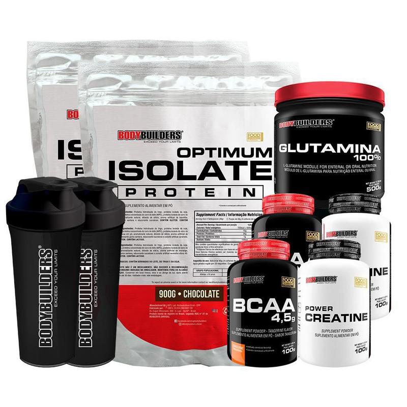 Kit 2optimum Isolate Whey Protein 900G+ 2 Bcaa 100G - Bodybuilders ...