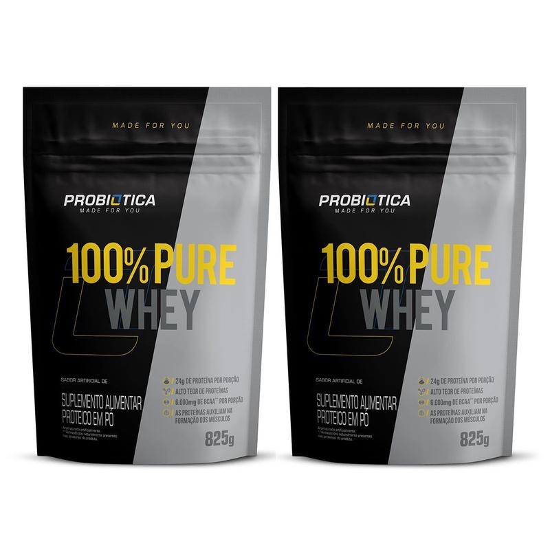 Kit 2x 100% Pure Whey Protein 825g Refil Probiotica - PROBIÓTICA - Whey ...