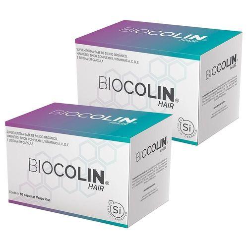 Kit 2x Biocolin Hair 60 Cápsulas Silício Central Nutrition - Aspinutri ...