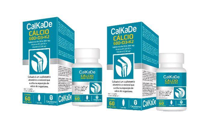 Kit 2x Calkade Cálcio 600+D3+K2 Com 60 Comp - Catarinense - Catarinense ...