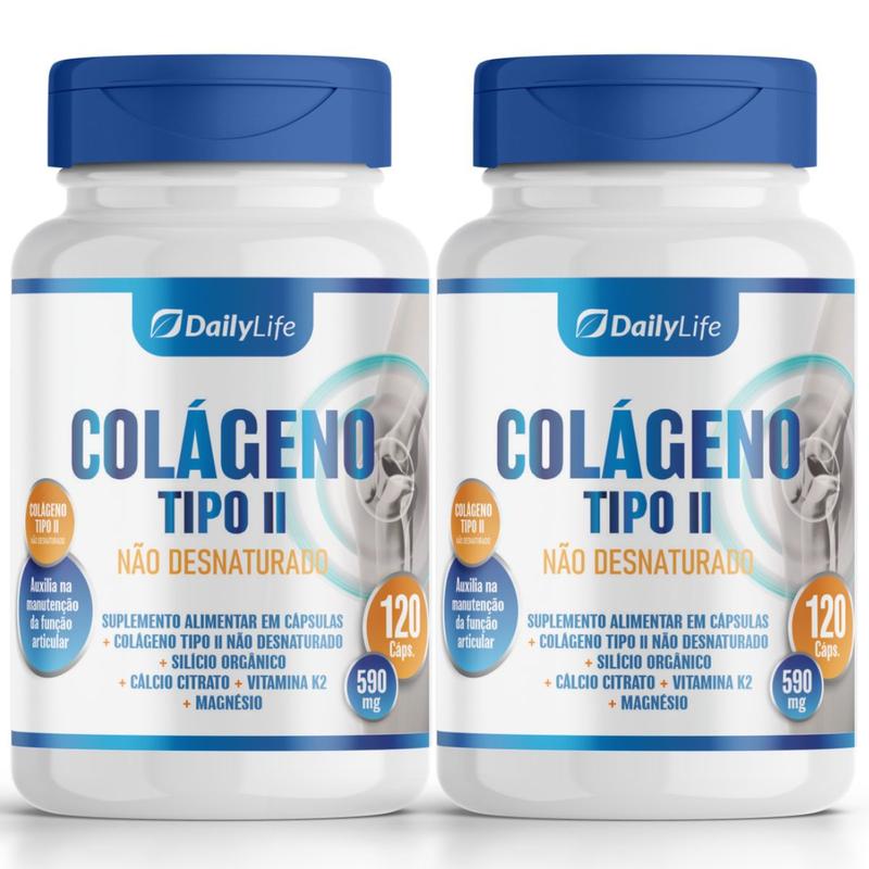 Kit 2x Colágeno Tipo 2 Não Hidrolisado 120 caps 690mg - Daily Life - Colágeno - Magazine Luiza