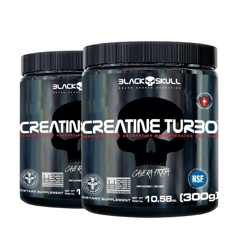 Kit 2x Creatine Turbo 300g Black Skull + Coqueteleira Dux - Kit de ...