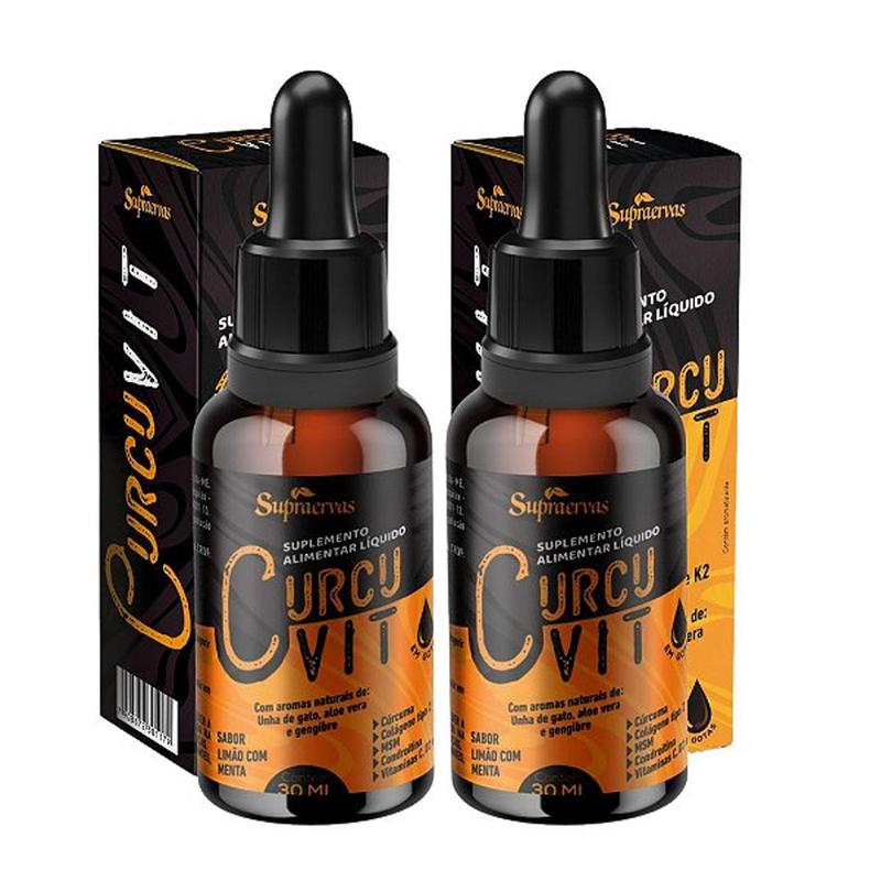 Kit 2x Curcuvit 30ml Tipo 2 + MSM + Condronitina Vit D3 K2 Vit C ...