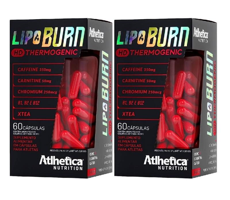Kit 2x lipo burn hd (60 cápsulas) - Atlhetica Nutrition - Termogênico ...