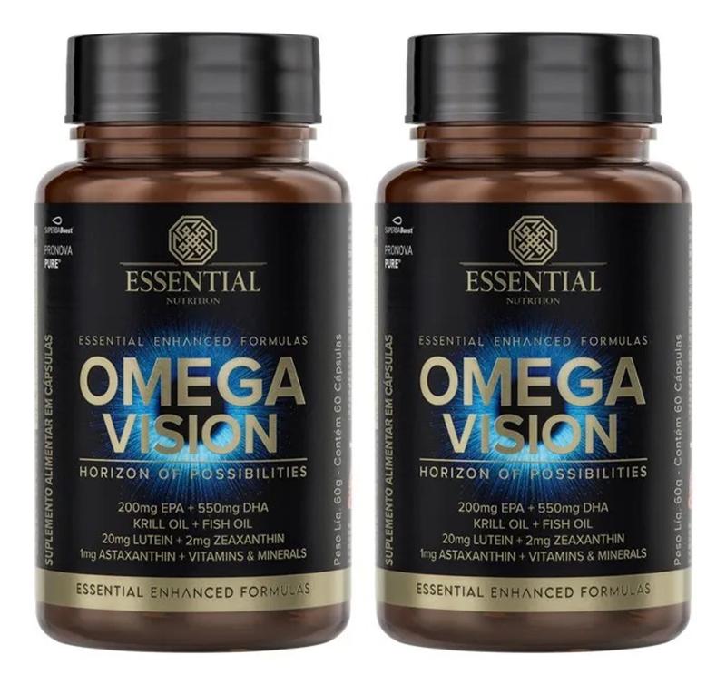 Kit 2X Ômega Vision 60 Cápsulas - Essential Nutrition - Ômega 3 / Óleo ...