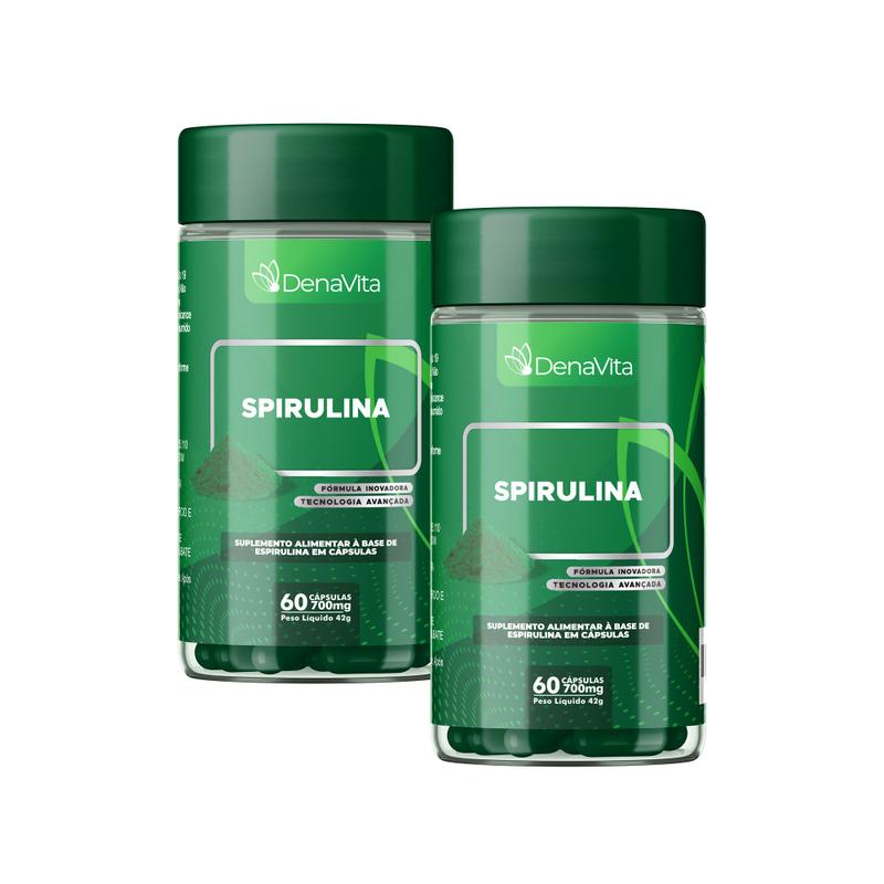 Kit 2x Spirulina 700mg -Fonte de Proteínas, Vitamina B, Selênio - Em ...