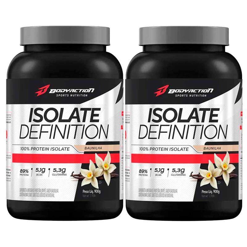 Kit 2x whey isolado isolate definition 900g body action - Whey Protein ...