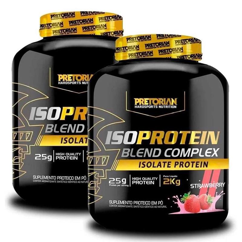 Kit 2x Whey Protein Isolado Iso Blend Complex 2Kg - Pretorian - Whey ...