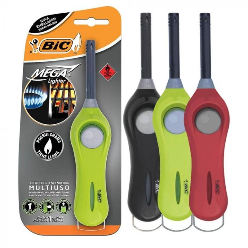 Kit 3 Acendedor Fogão Lareira Multiuso Bic Megalighter - Acendedor de ...