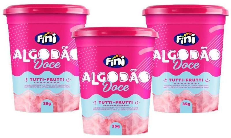 Kit 3 Algodão Doce Fini Sabor Tutti Frutti Pote 35G - Balas - Magazine ...