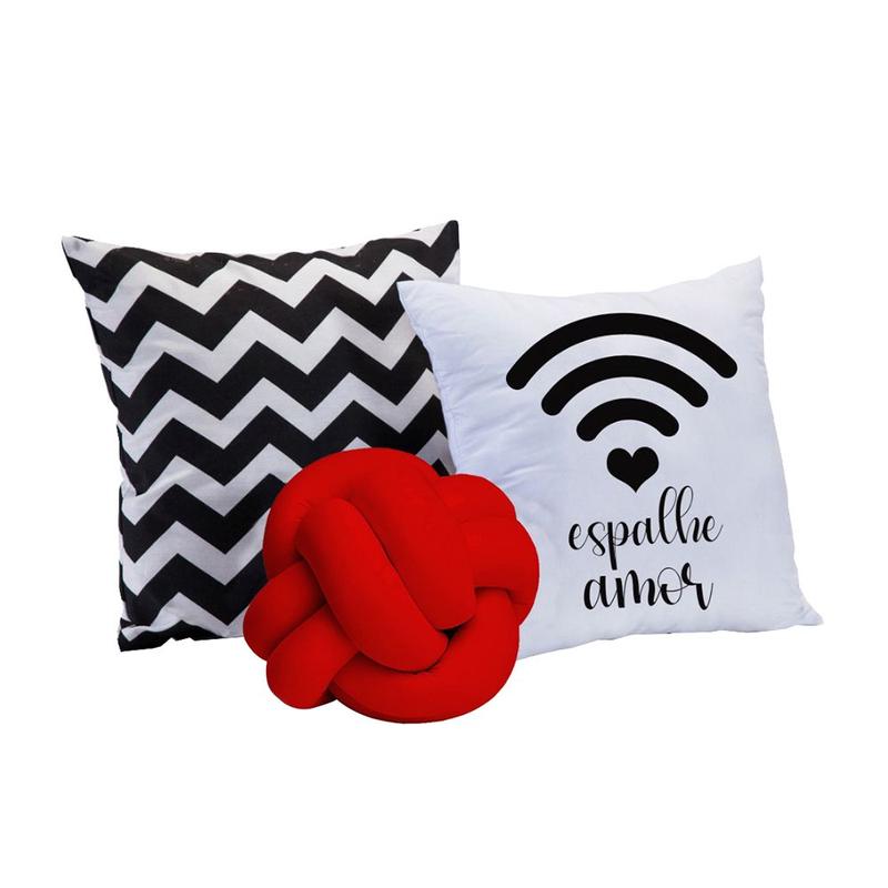 Kit 3 Almofadas Casaborda Mix Amor 45x45cm Colorida - Almofada ...