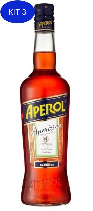 Kit 3 Aperitivo Garrafa 750ml - Aperol - Licor - Magazine Luiza