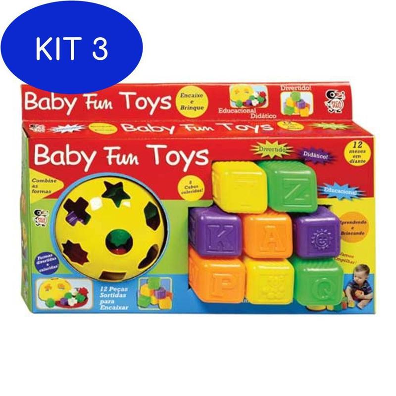 Kit 3 Baby Toys Didatico e Educacional - Pica-pau - Brinquedos ...