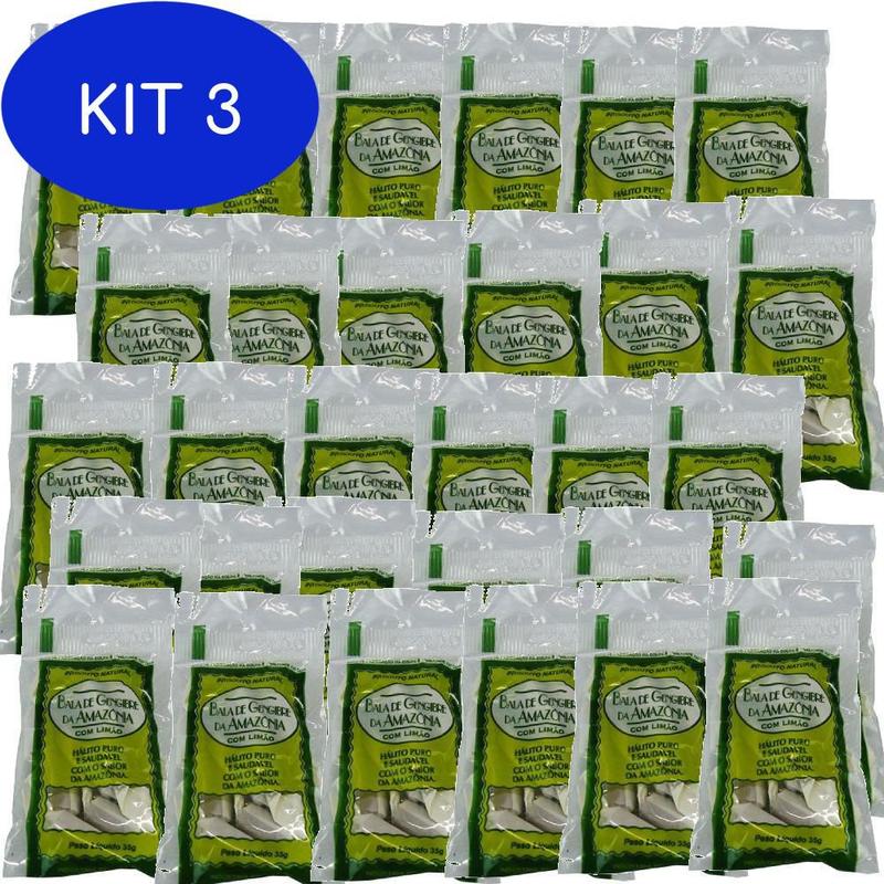 Kit 3 Bala De Gengibre Bala Da Amazonia 35G 30 Unidades - Bala Da ...