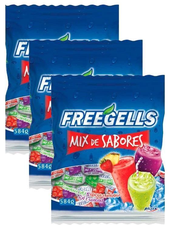 Kit 3 Bala Dura Freegells Mix Sabores Sortidos 584G - Balas - Magazine ...