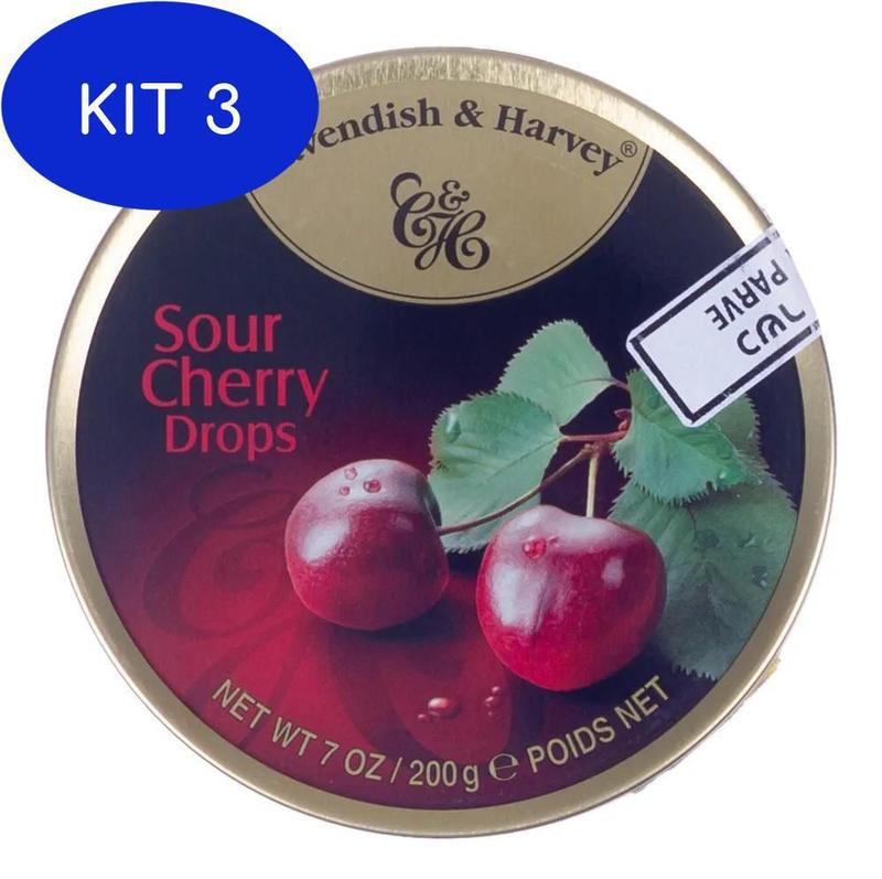 Kit 3 Bala Sour Cherry Drops Cavendish & Harvey 200G - Balas - Magazine ...