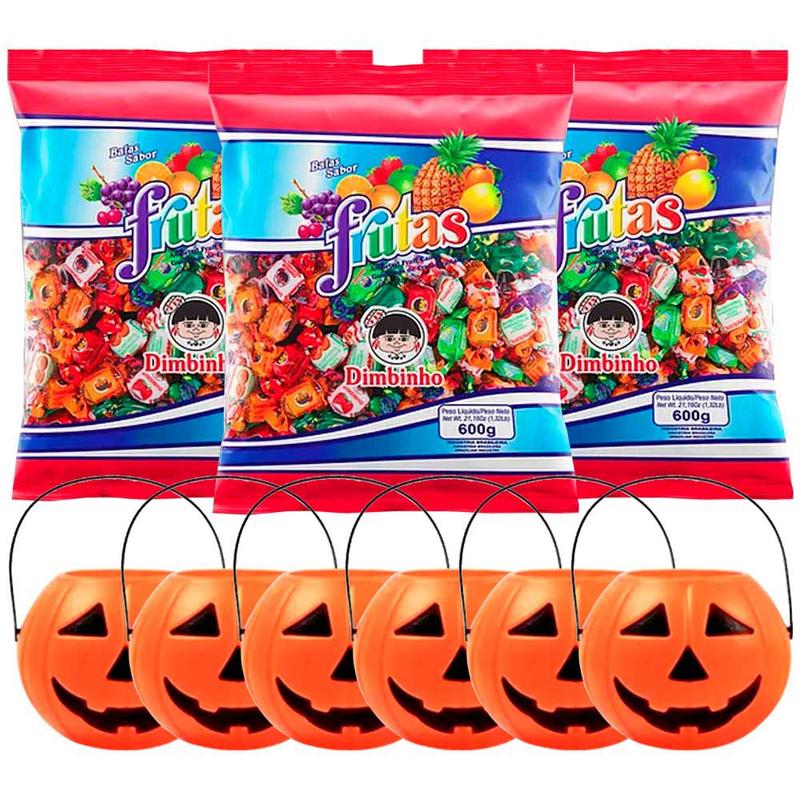 Kit 3 Balas Dimbinho + 6 Mini Baldes Abóbora - Docemalu - Balas ...