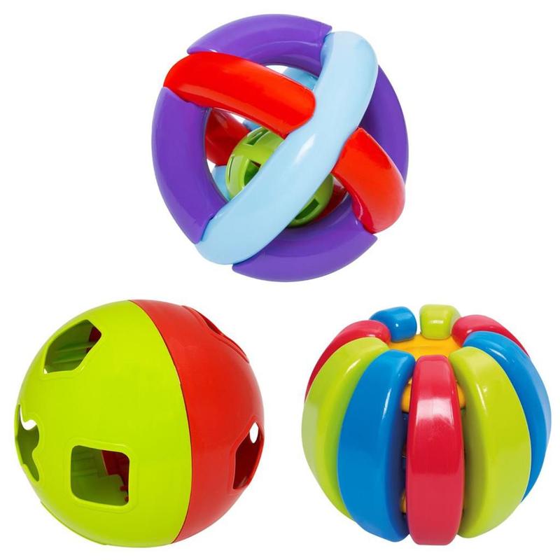 Kit 3 Bolas Didaticas Bebe Presente Menina Menina Infantil Crianca 6 ...