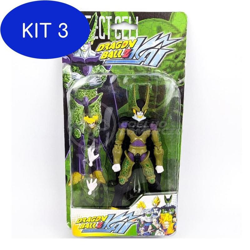 Kit 3 Boneco 14Cm Action Figure Super Perfect Cell Dragon Ball Z ...
