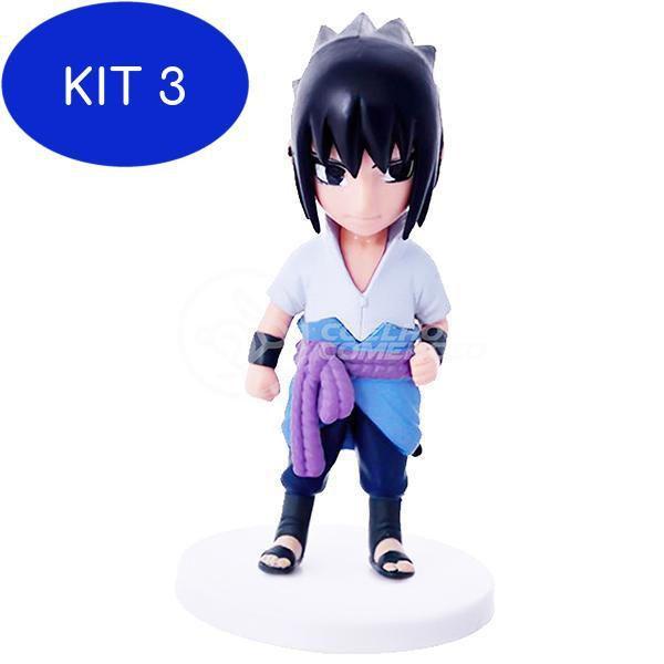 Kit 3 Boneco Action Figure Miniatur Sasuke Uchiha Naruto Shippude2 ...