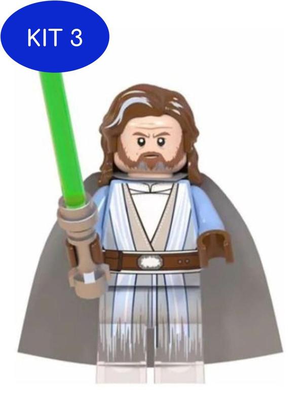 Kit 3 Boneco Luke Skywalker Star Wars Sabre Verde - Mega Block Toys ...