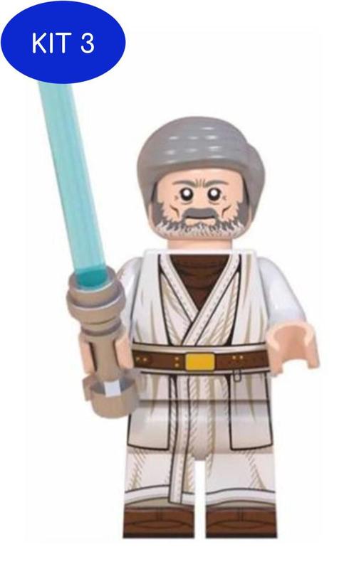 Kit 3 Boneco Obi Wan Kenobi Idoso Blocos De Montar Star Wars - Mega ...
