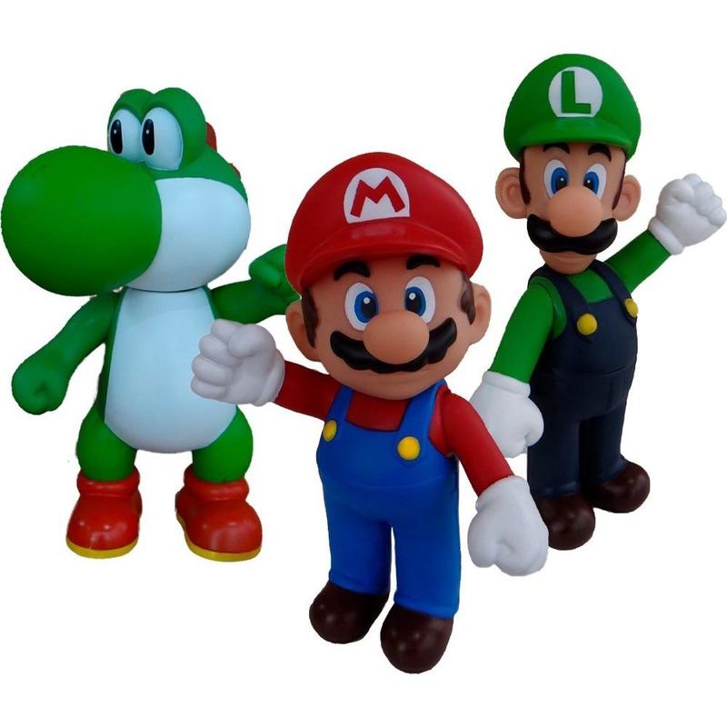 Kit 3 Boneco Super Mario Bros Grande Kart 64 Original Coleçã - toptoys ...