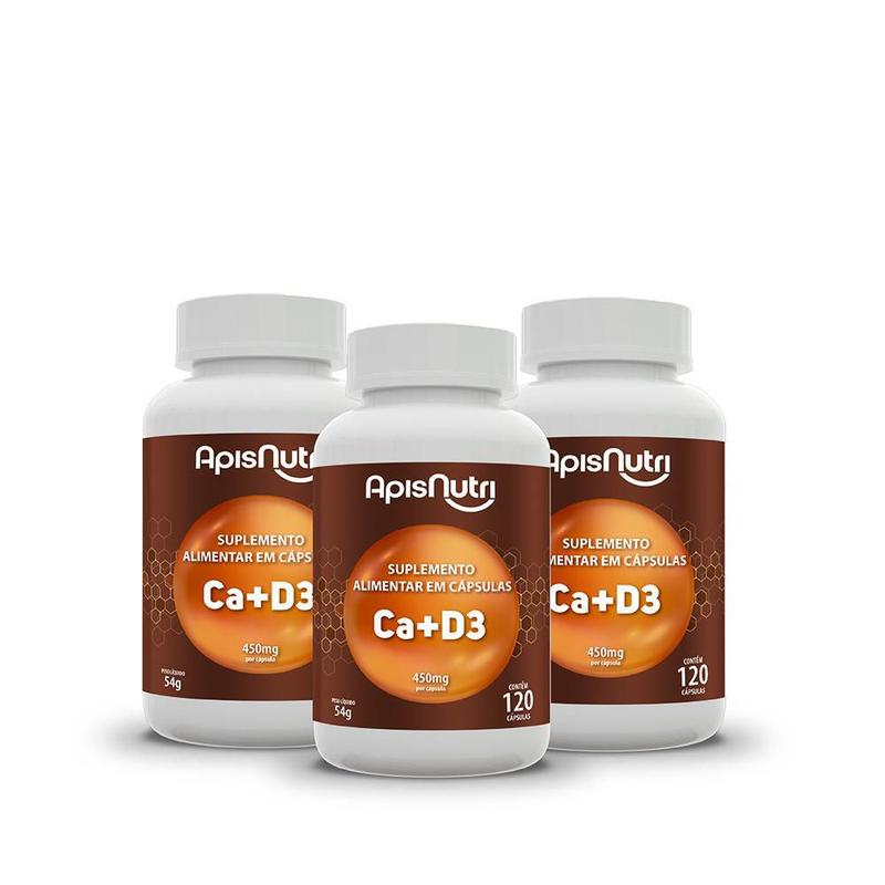 Kit 3 - Ca+D3 - 120 Cápsulas -Dna Verde - Apisnutri - Fitoterápicos ...
