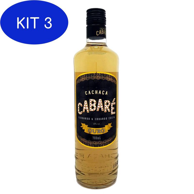 Kit 3 Cachaça Cabaré Ouro 700 Ml - Cabare - Cachaça - Magazine Luiza