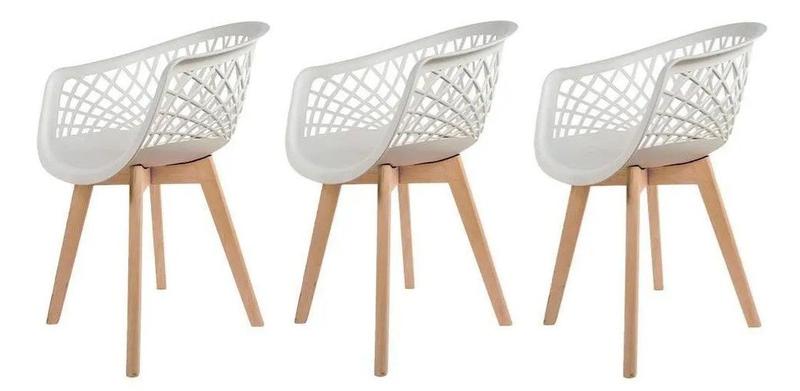 Kit 3 Cadeiras Design Eames Wood Web Branca Poltrona - Homelandia ...