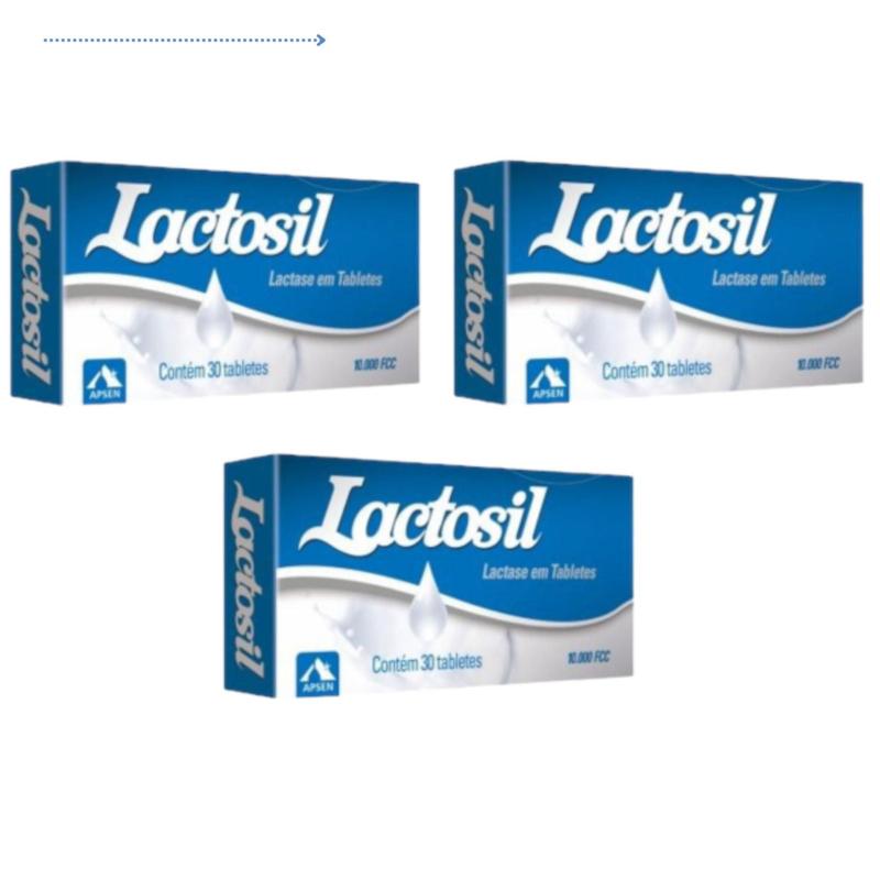 Kit 3 Caixas Lactosil Enzima Lactase 10.000 FCC 30 Tabletes - Apsen ...