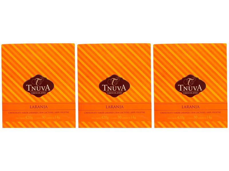 Kit 3 Caixas Tabletes Chocolate c/ Laranja Vegano Tnuva 420g ...