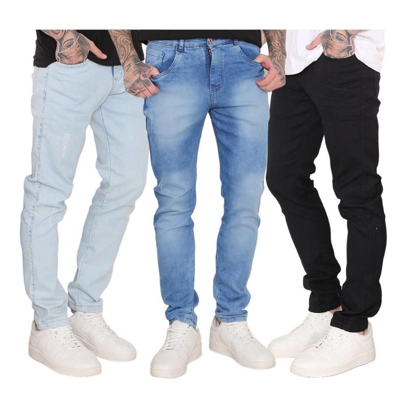 Kit 3 Calça Jeans Masculina Skinny Com Elastano Linha Top - HANK ...