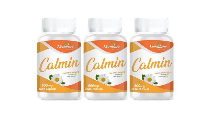 Kit 3 Calmin 100% Natural - 180 Capsulas no Total - Denature ...