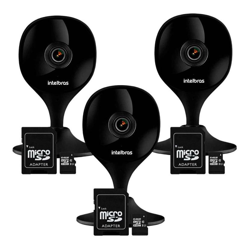Kit 3 Câmeras Wi-Fi com Aúdio e Inteligência Artificial iMX C Black ...