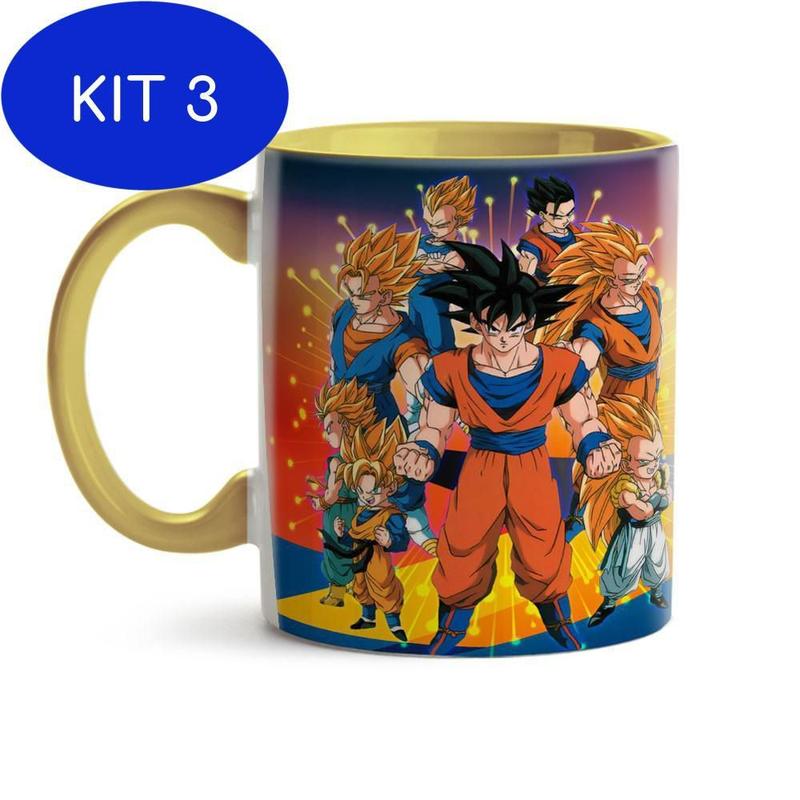 Kit 3 Caneca Dragon Ball Z - Elenco Esfera - Canecas personalizadas ...