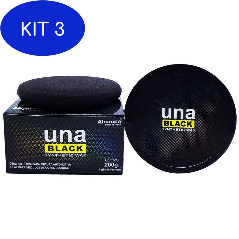 Kit 3 Cera Premium Una Black Synthetic Wax 200G Alcance - Cera ...