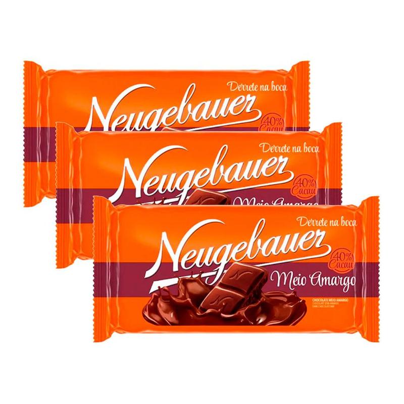 Kit 3 Chocolate Neugebauer Meio Amargo 40% Cacau 90g - Chocolate / Barra de Chocolate - Magazine ...