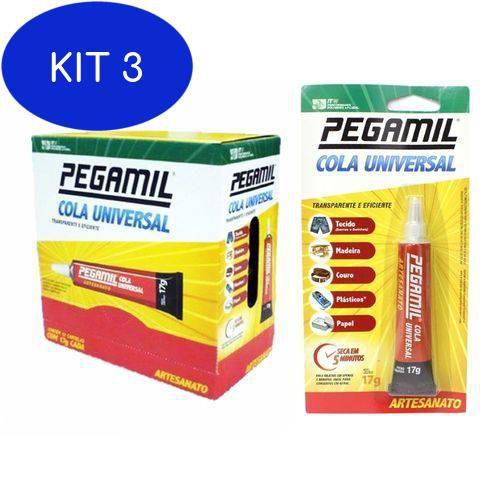 Kit 3 Cola Pegamil Artesanato Universal 17g caixa com 12 - Armarinhos ...