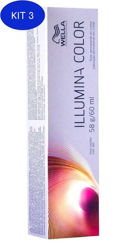 Kit 3 Coloração Wella Professionals Illumina Color 8/69 60Ml - Tinta de ...
