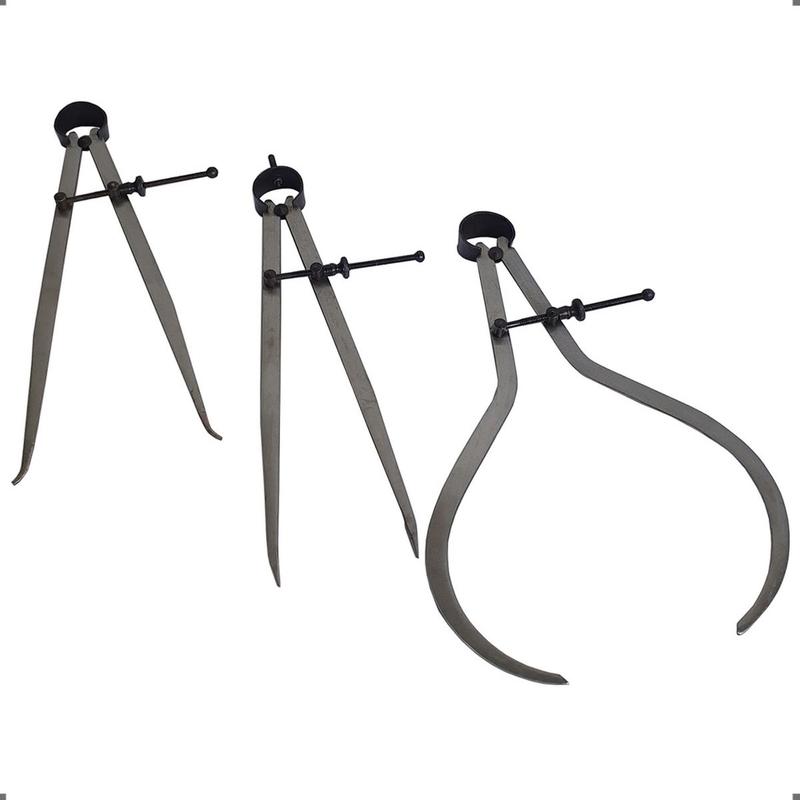 Kit 3 Compassos 8 Pol. Mecânico Ponta Reta Interno e Externo - EDA ...