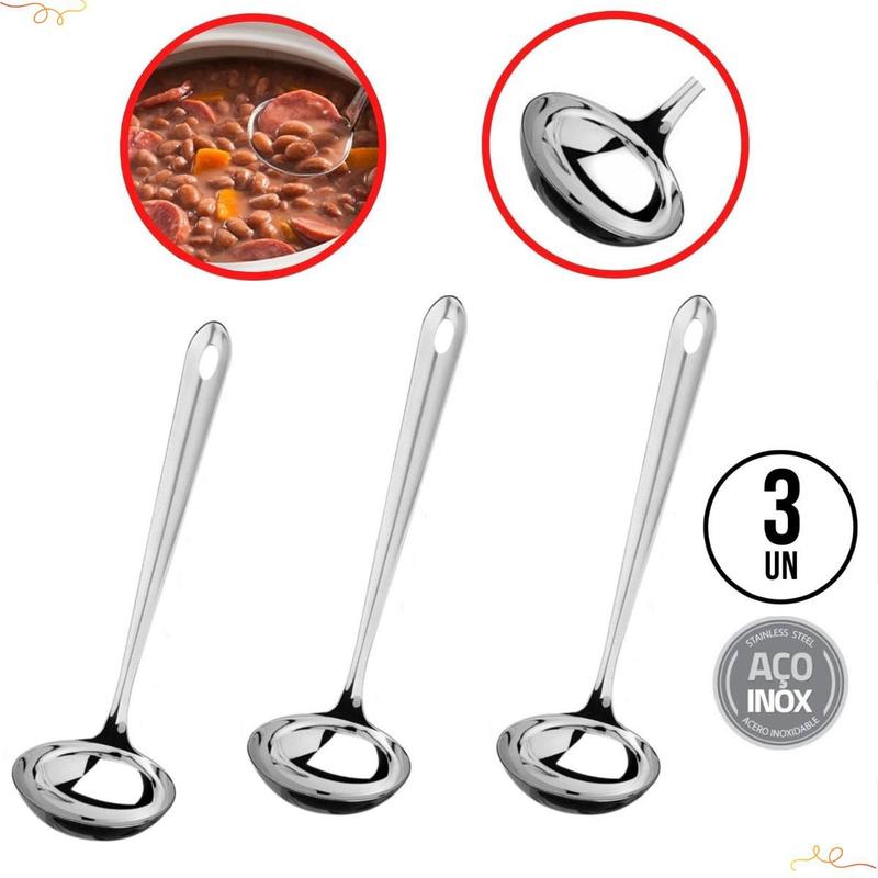 Kit 3 Concha Pequena Para Servir Molho Caldo Metal Inox - Semog ...