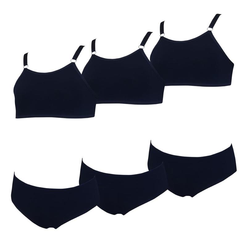 Kit 3 Conjunto Sutiã e Calcinha Menina Infantil Algodão - OPTE MODA ...