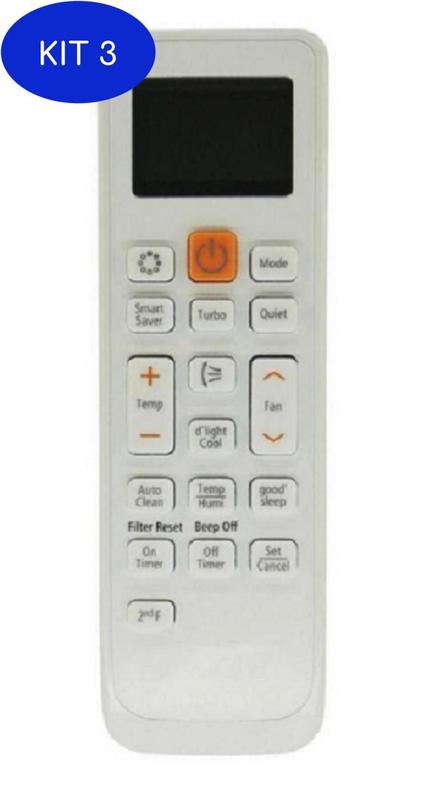 Kit 3 Controle Ar condicionado Samsung - WLW - Controle Remoto para Ar Condicionado - Magazine Luiza
